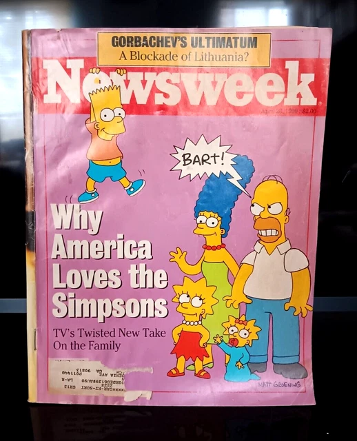 THE SIMPSONS APRIL 23, 1990 Hit TV Show Debut Matt Groening Newsweek ...