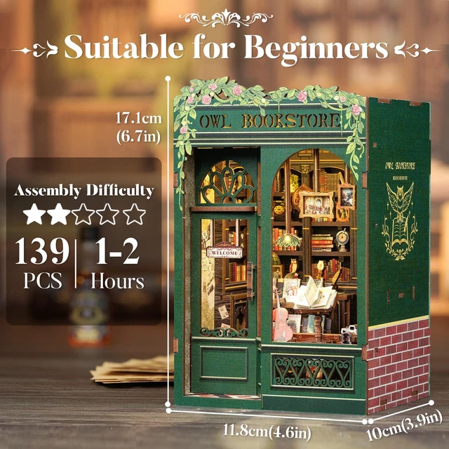 CUTEBEE BOOK NOOK Kit Casa Bambole in Miniatura da Costruire Own ...