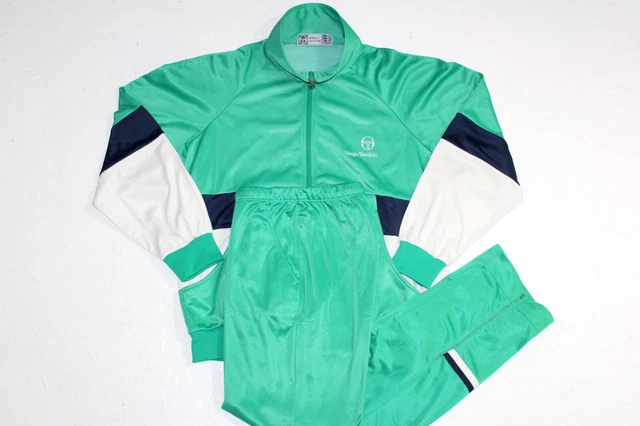 SERGIO TACCHINI 80'S Vintage Tennis Full Tracksuit,Jacket,Bottoms,Retro ...