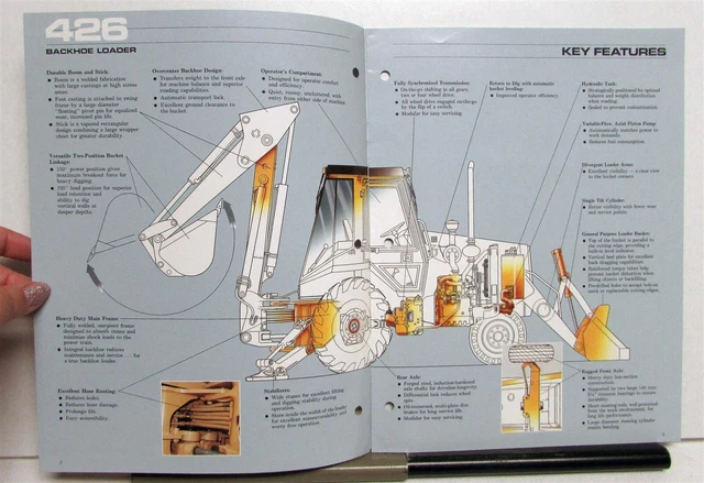 1988 CAT 426 Backhoe Loader Construction Specifications Sales Brochure ...