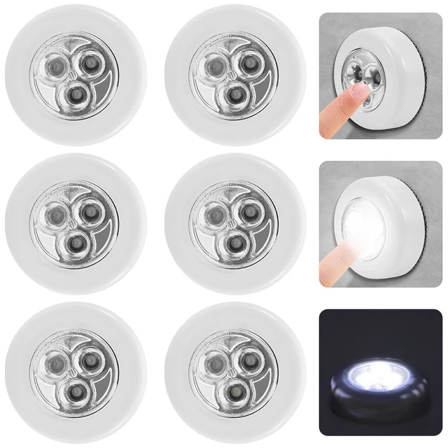 1-8 PACK LED Touch Push Light Self-Stick On Click Battery Button Spot ...