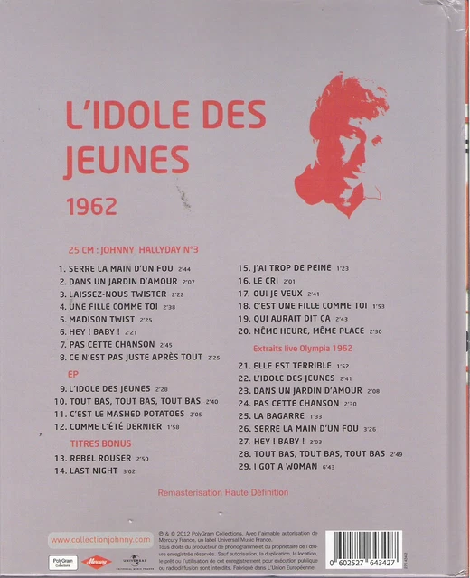 LIVRET + CD La collection officielle "Johnny Hallyday" L'idole des ...