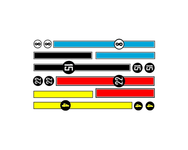 DECAL SHEET WITH Numbers And Stripes 1 64 Scale AFX Tyco Lifelike decal-sheet-with-numbers-and-stripes-1-64-scale-afx-tyco-lifelike