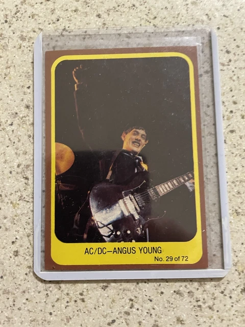 SCANLENS 1977 AC/DC Angus Young 29/72 Popswops Trading Card Nm $70.00 ...