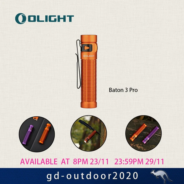 OLIGHT BATON 3 Pro CW 1500 lumens Rechargeable Flashlight - Orange $109 ...