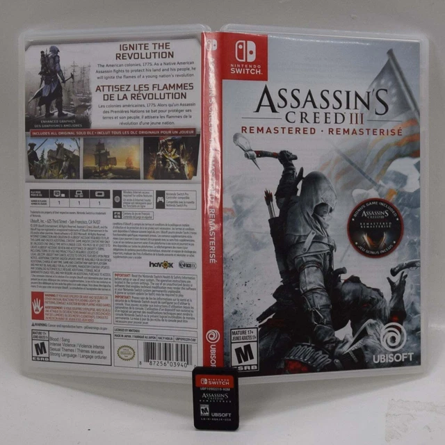 ASSASSIN'S CREED III Remastered - Nintendo Switch - CIB [Complete] $26. ...