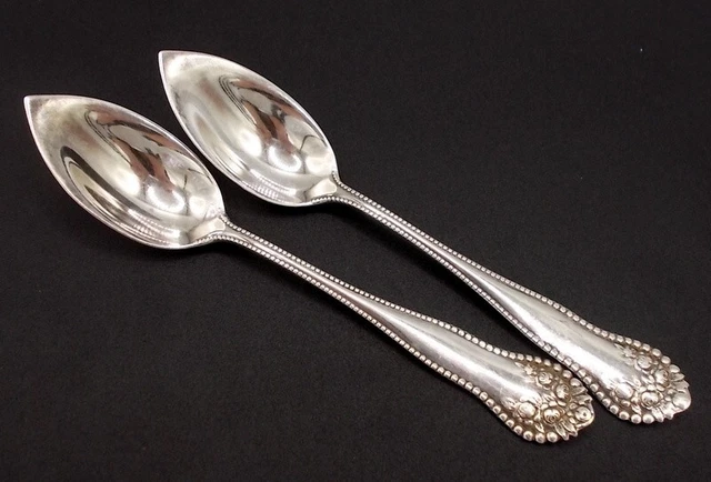 STERLING SILVER GRAPEFRUIT Spoons Teaspoons Gorham Lancaster Rose ...