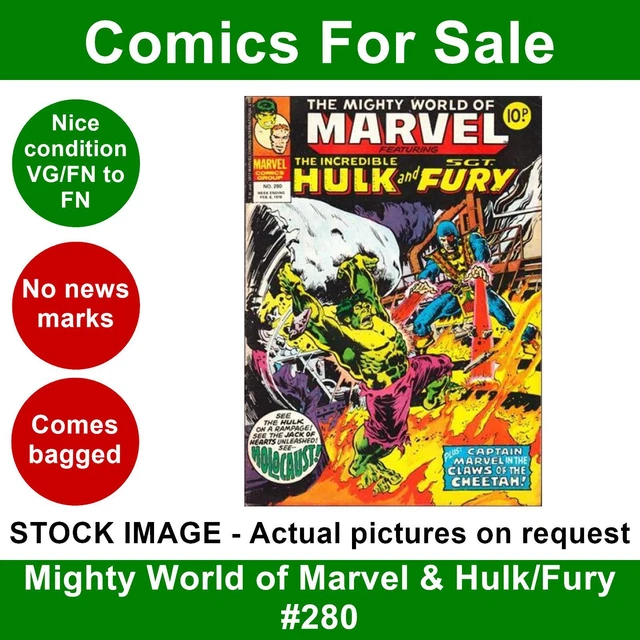 MIGHTY WORLD OF Marvel & Hulk/Fury #280 comic - VG/FN clean 1978 ...