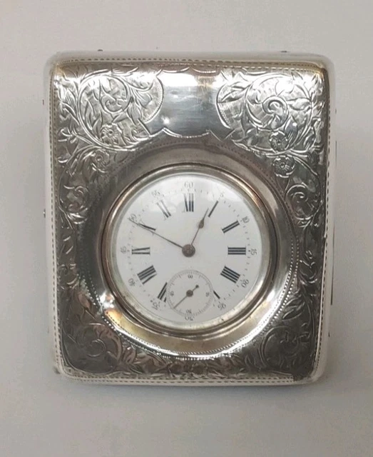 ANTIQUE 10 RUBIES Pocket Watch in a Silver Holder/Stand ~ working order ...