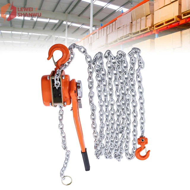 LEVER BLOCK CHAIN Hoist Ratchet Type Come Along Puller 20 FT Lifter 1.5 ...