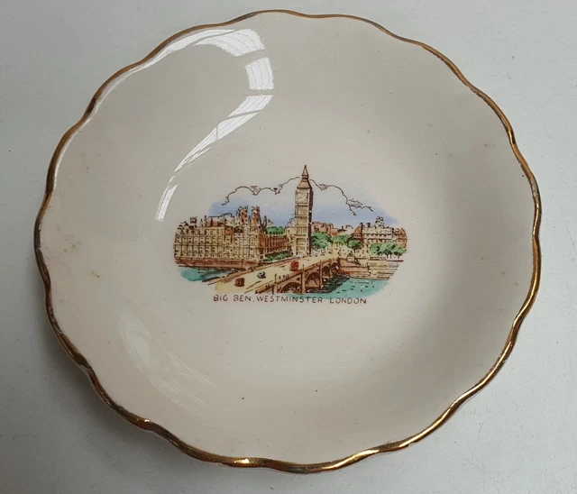 VINTAGE ASHLEY CLOUGH Buckfast Potteries Devon Big Ben Souvenir Dish ...
