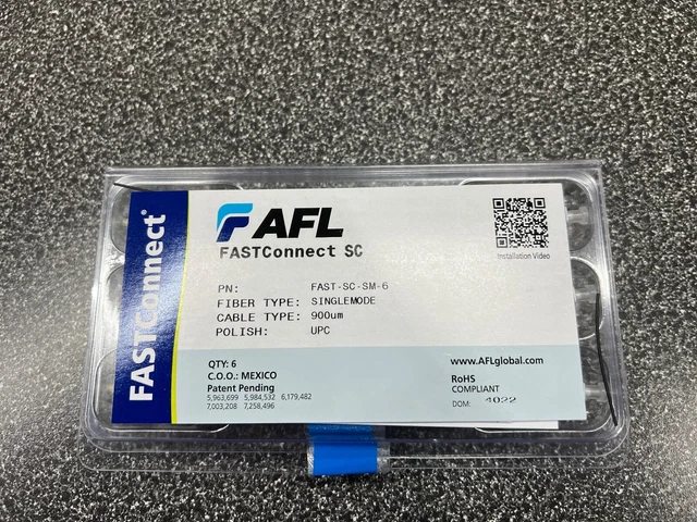 AFL FASTCONNECT SC FAST-SC-SM Singlemode Fiber Optic Connectors 0.9/0 ...