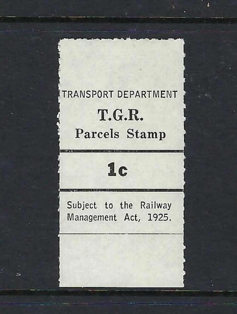 TASMANIA 1966 1C Railway Parcel Stamp - Transport Department $2.49 ...