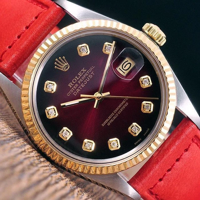 MONTRE ROLEX 16013 avec cadran en diamant rouge et date automatique 36 ...