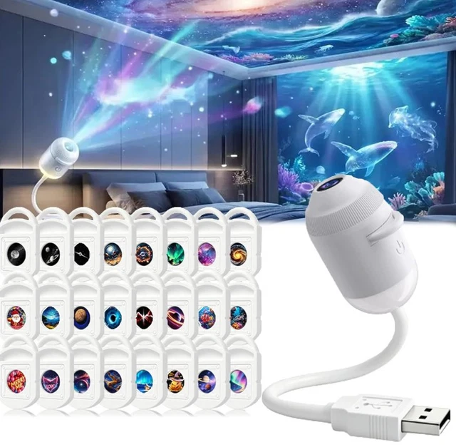HD SMART DYNAMIC 2D Holographic Night Light Projector, Plug and Play ...