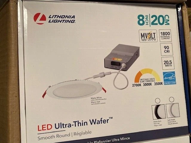 LITHONIA LIGHTING 8-INCH Ultra-Thin Recessed Wafer Downlight w/Junction ...