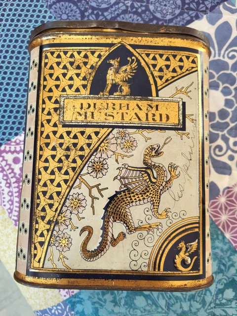 ANTIQUE DURHAM mustard tin decorated with dragons $44.95 - PicClick CA