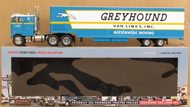 ICONIC REPLICAS 43-0363 Peterbilt 352 Pacemaker Tractor Greyhound Van ...