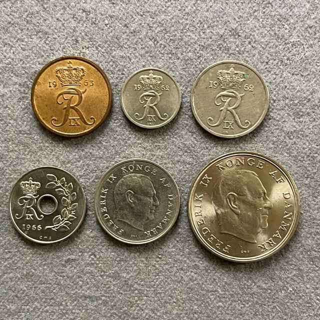 DENMARK 6 COIN set 1962 to 1972 - Frederick IX 2nd series £5.00 ...