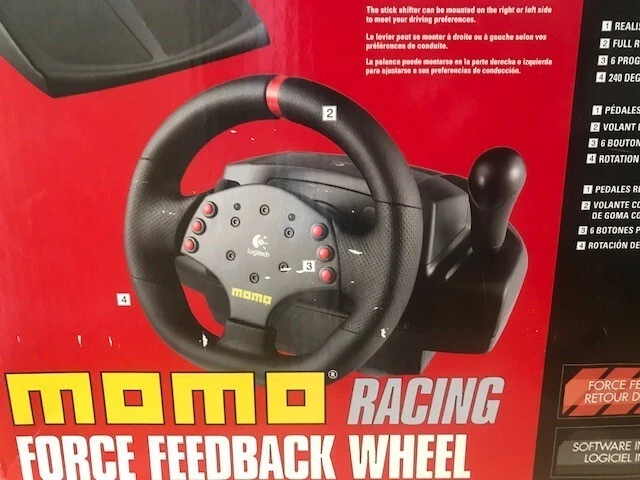 LOGITECH MOMO RACING Force Feedback Wheel with Floor Pedals & Stand EUR ...