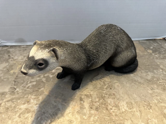 VINTAGE 1994 SANDICAST Realistic Life Sized FERRET Statue Figure Sandra ...