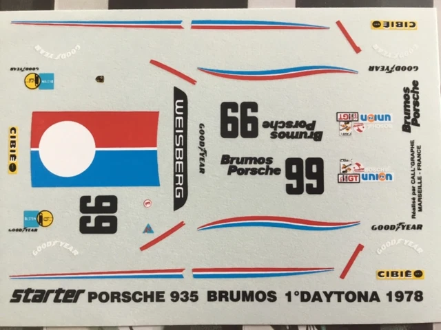 1/43 DECAL, PORSCHE 935 Brumos, #99 Stommelen/Hezemans/Gregg, 24h ...