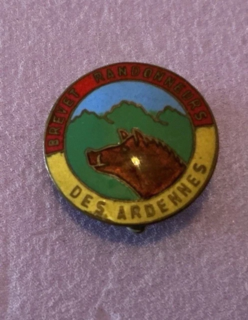 COLLECTION INSIGNE BROCHE BREVET RENDONEURS DES ARDENNES Sanglier Émail ...