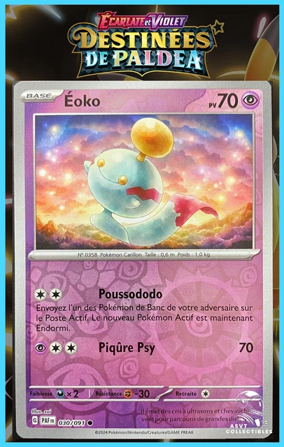 CARTE POKÉMON EOKO 030/091 Reverse EV4.5 DESTINÉES DE PALDEA NEUF FR EUR 1,99 - PicClick FR