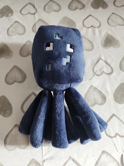 MINECRAFT MOJANG 2015 Navy Blue Octopus Soft Toy Plush Approx 7.5” Long ...