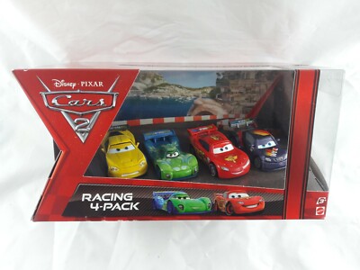 DISNEY PIXAR RACING 4 Pack Cars Lightning Mcqueen Max Jeff Gorvette ...
