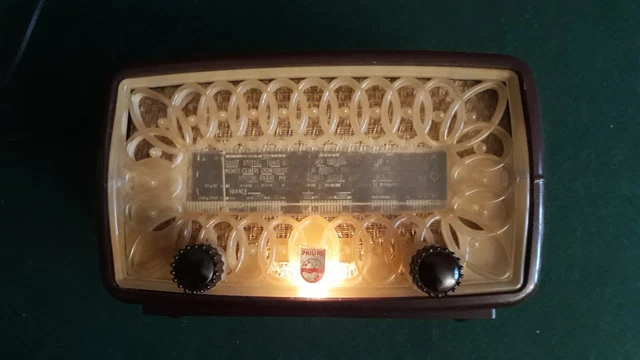 POSTE PHILIPS BF 101 U des années 50, modifié en FM, fonctionne, bel ...
