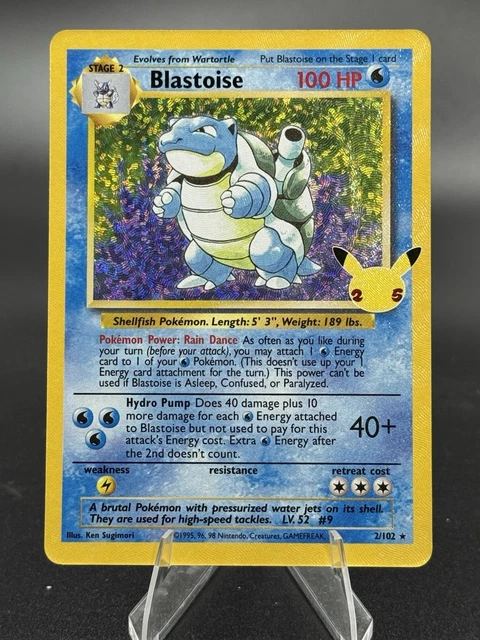 BLASTOISE - 2/102 - Celebrations 25th Anniversary Holo Rare - Pokemon ...
