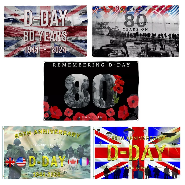 80 YEARS D-DAY Landings 6th June 1944-2024 (a) Commemorative 5ft x 3ft ...