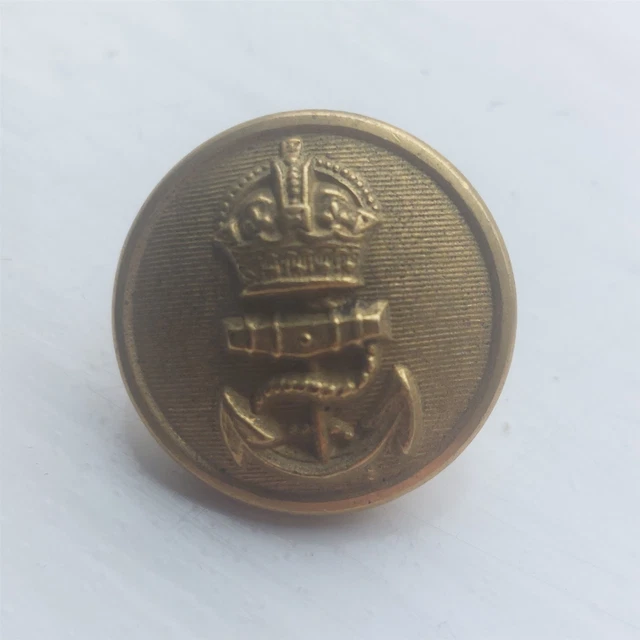 ROYAL NAVY PETTY Officer 23mm Button Reeded Firmin KC Kings Crown Gilt ...