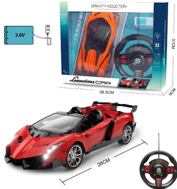 REMOTE CONTROL RC Supercar Sport Racing Car 1:16 Scale USB Rechargeable ...