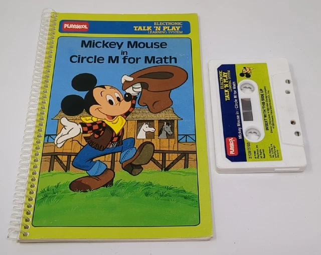 1984 PLAYSKOOL TALK N Play Disney Mickey Mouse Circle M For Math Book ...