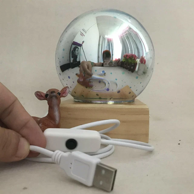 3D COLORFUL GLASS Ball Projector Night Light USB Lamp Home Kids Bedroom ...