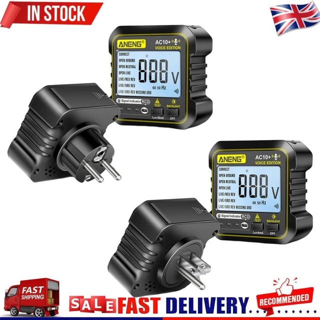DIGITAL MULTIMETER VOLTAGE Detector Multi-function Outlet Tester for US ...
