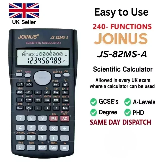 SCIENTIFIC CALCULATOR ELECTRONIC Office 12 Digits School Exams Gcse ...
