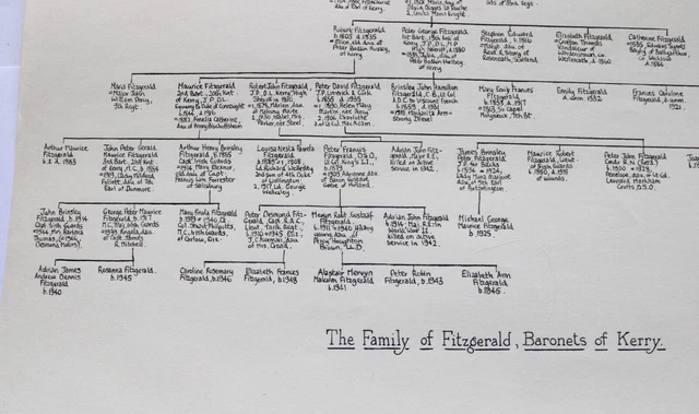 FITZGERALD FAMILY, BARONETS of Kerry, Family Tree, Genealogical Table ...