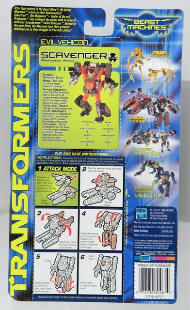 HASBRO TRANSFORMERS BEAST Wars Machines Evil Vehicon Scavenger MOC joli ...