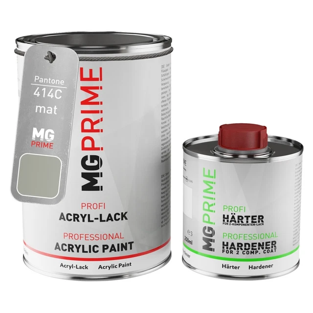 PANTONE 414C GREY mat peinture acrylique 1,5 Litres 1500 ml durcisseur ...