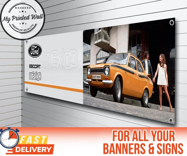 FORD ESCORT MK1 Mexico (orange) banner for Garage, workshop etc £16.50 ...