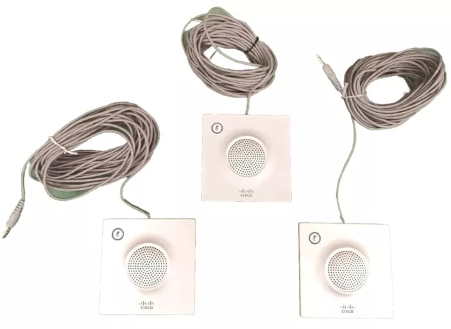 3 X CISCO TelePresence Table Microphone 20 TTC5-06 12V Silver metal 3 ...