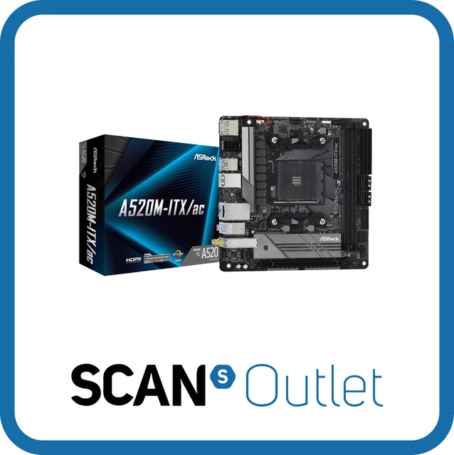 ASROCK A520M-ITX/AC, AMD A520, s AM4, DDR4, SATA3, M.2, Realtek GbE, ac WiFi, US £95.00 ...