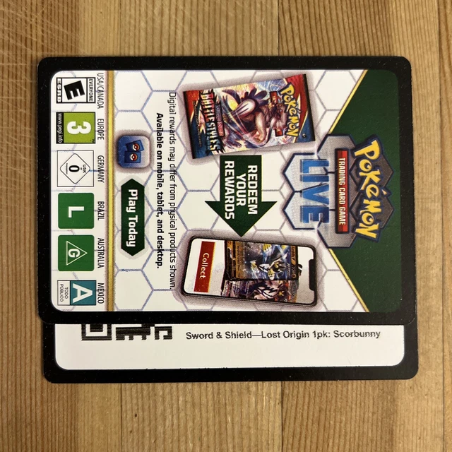 LOST ORIGIN SCORBUNNY 1 Pack Pokemon Code Cards For PTCGO & PTCGL $1.59 ...