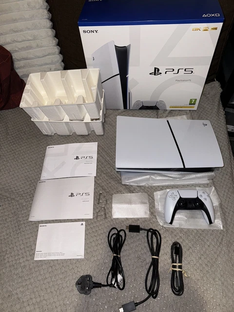 SONY PS5 SLIM Disc Edition 1TB Video Game Console - White MINT ...
