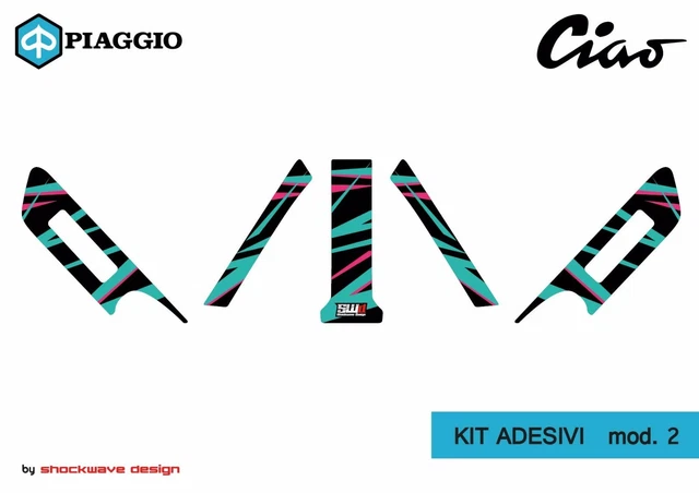 ADESIVI PIAGGIO ciao cross tuning stikers adesivo para telaio moped EUR ...
