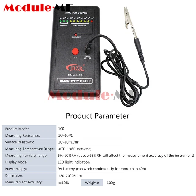 SURFACE RESISTANCE RESISTIVITY Meter DS Electrostatic Static ...