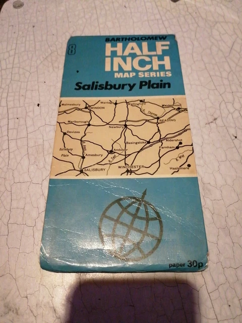 VINTAGE MAP BARTHOLOMEW Half Inch Map Series Salisbury Plain No: 8 ...